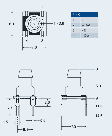 Thru-Hole Mountable Pressure Sensor - PMD Series